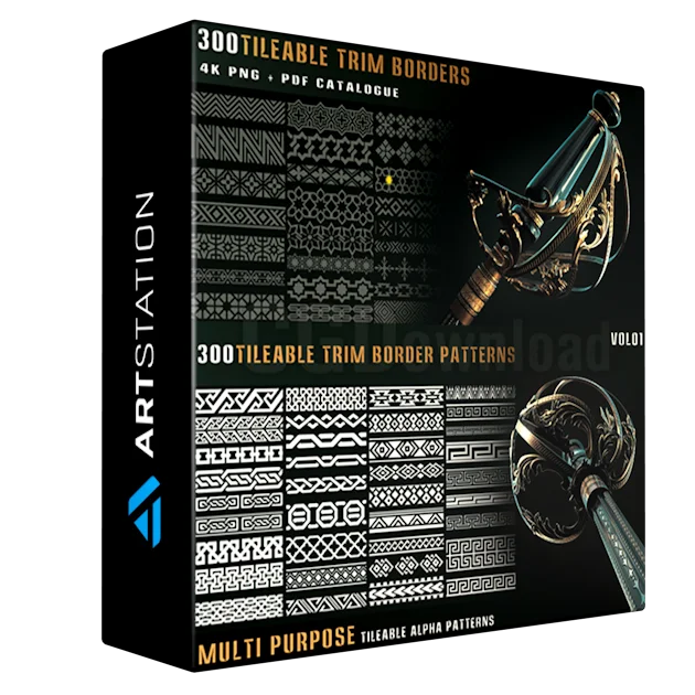 300 tileable trim border patterns-vol01 | CGDownload