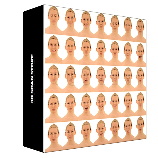 3D Scan Store Female-04 All 36 Expression Scan Bundle | CGDownload