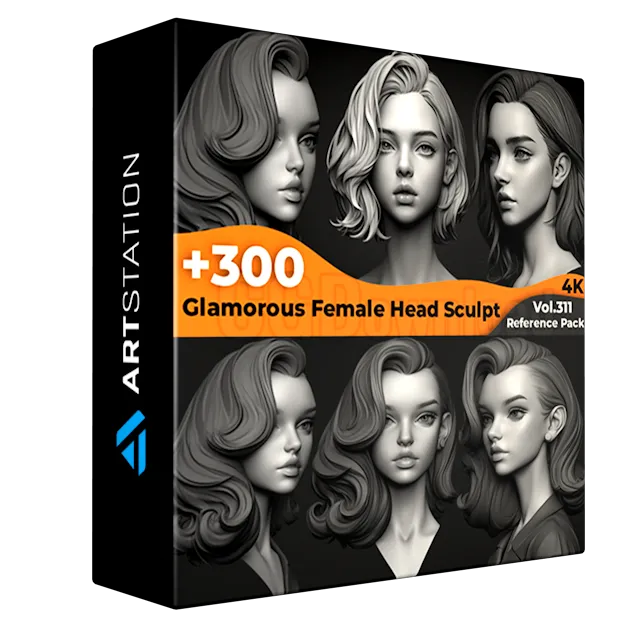 +300 Glamorous Female Head Sculpt Reference Images(4k) | CGDownload