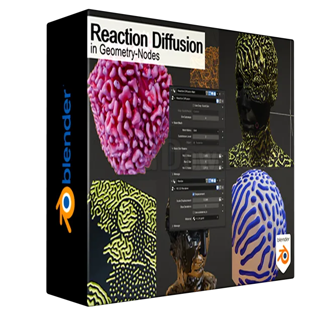 Reaction Diffusion (Blender Geometry-Nodes) | CGDownload