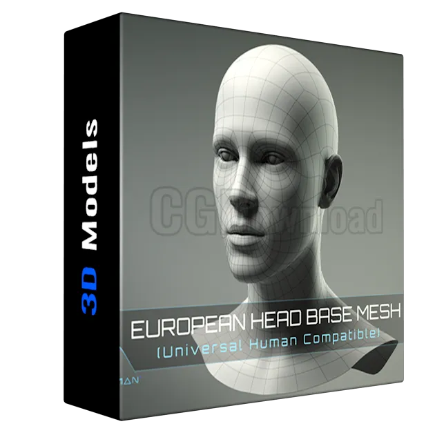 Universal Human European Head Base Mesh | CGDownload
